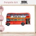 Double Decker Tour Bus Art, Watercolor Double Decker Bus Print, Vehicle ...