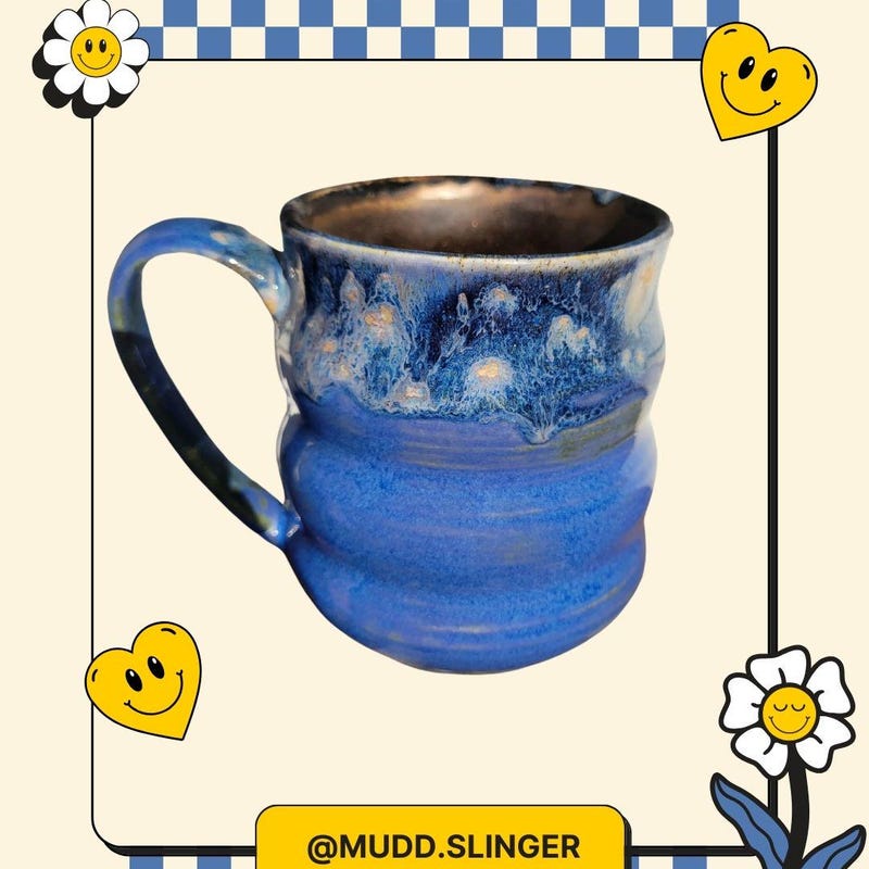 Blue and Gold Mug - Etsy