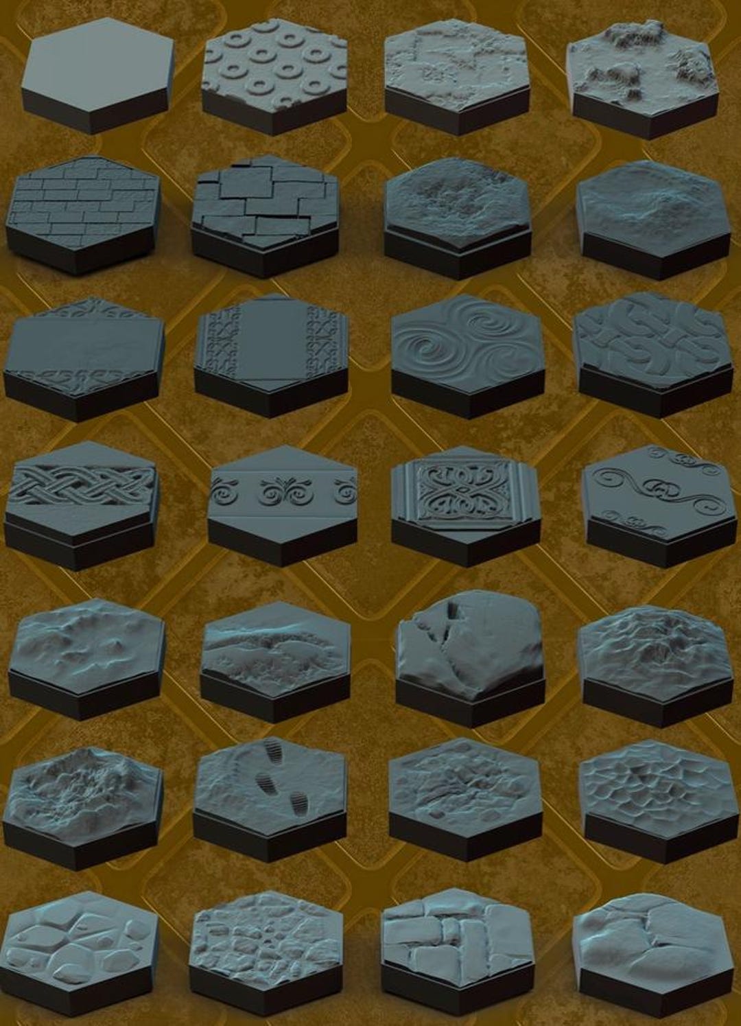 Magnetic Hex Terrain Tiles (1-27) Tabletop, Gloomhaven, Dnd, Modular ...