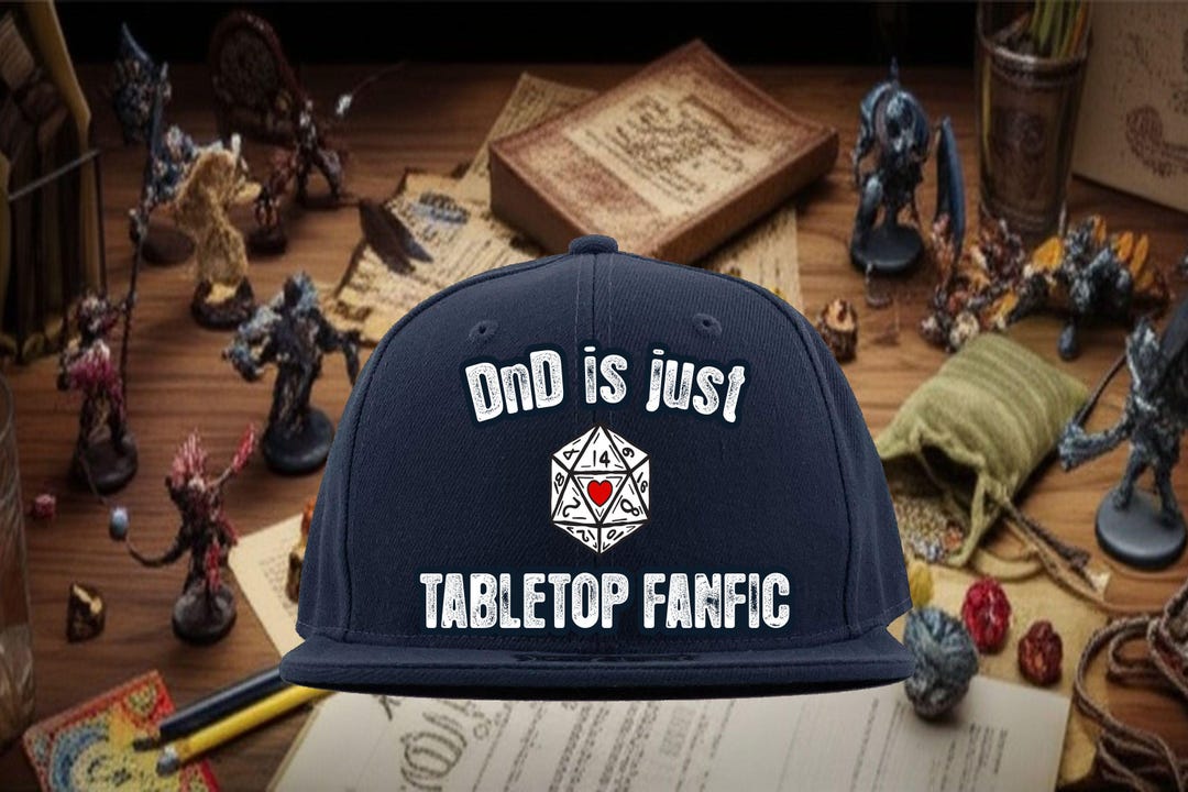D20 Heart- Dnd is Just Tabletop Fanfic! - One Size Fits All Hat ...