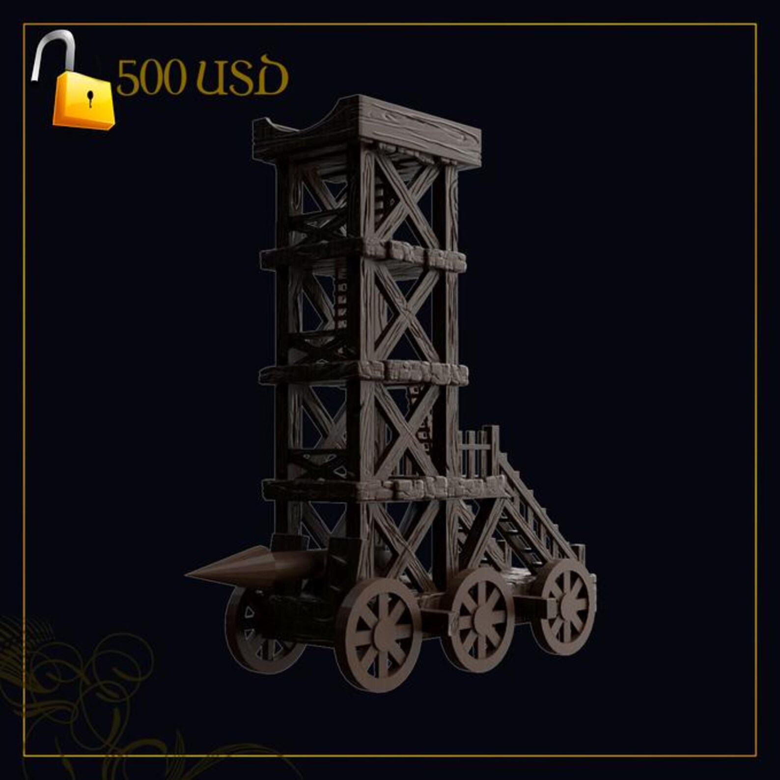 Siege Tower- Fantasy Terrain, Ruins 3D Prints - Etsy