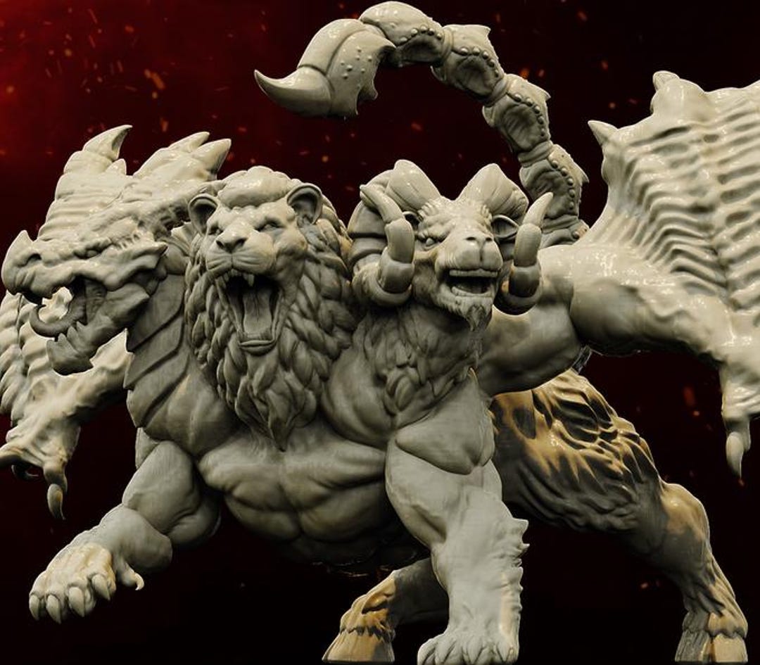 Chimera- Resin Miniature for Dnd, TTRPG, and Painters - Etsy