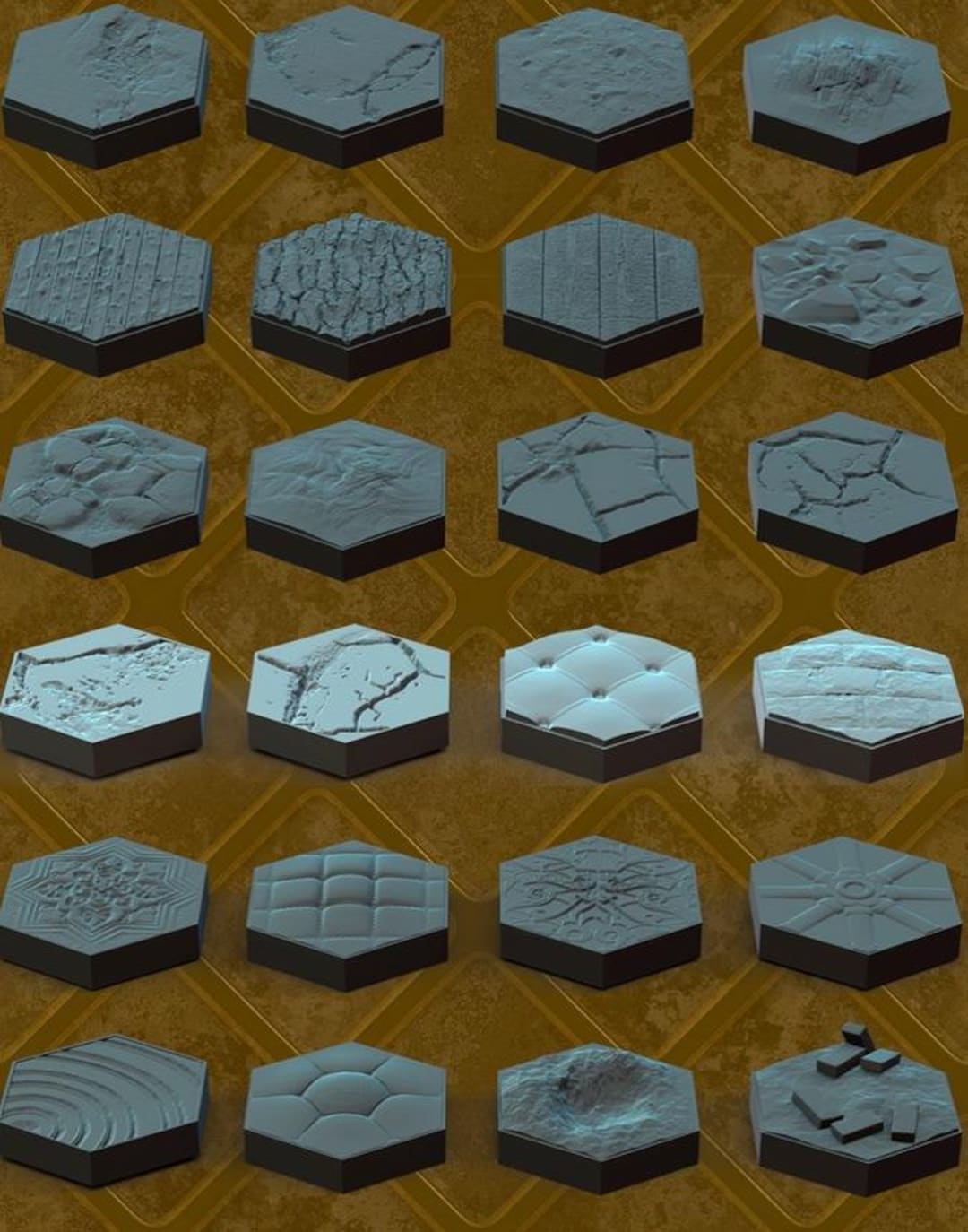 Magnetic Hex Terrain Tiles (52-75) Tabletop, Gloomhaven, Dnd, Modular ...