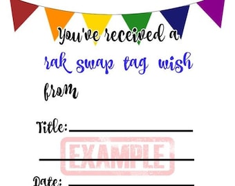 Happy Mail Swap Insert Tag/swap/wish/rak/prize Digital Download - Etsy