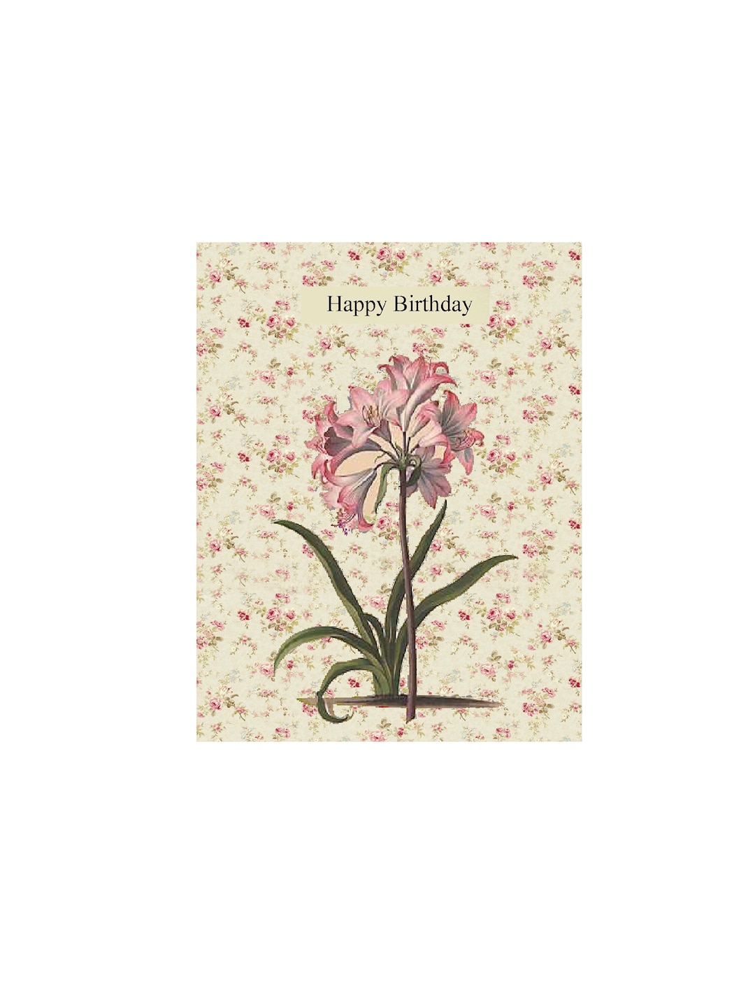 Digital Birthday Card, Pink Flowers - Etsy