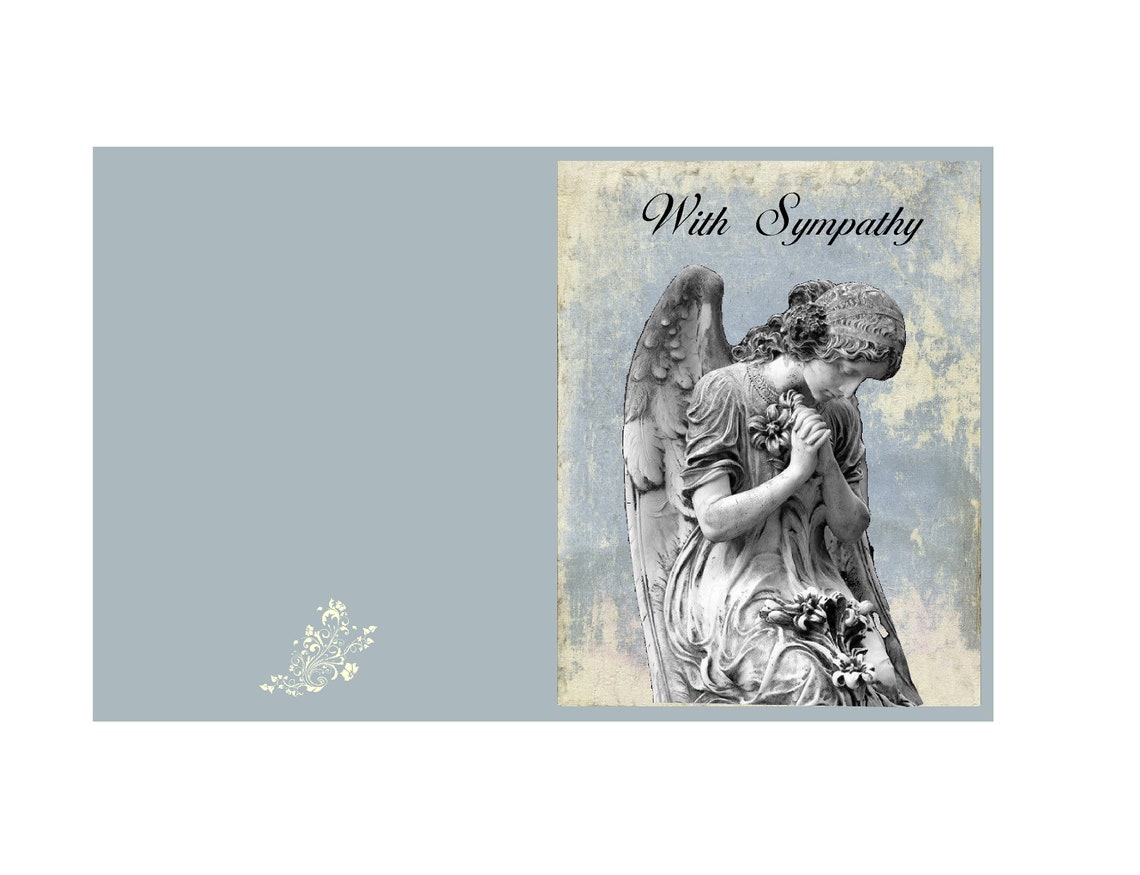 Sympathy Card With Angel - Digital - Etsy