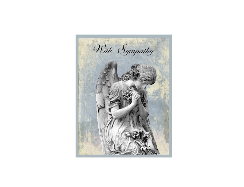 Sympathy Card With Angel Digital - Etsy