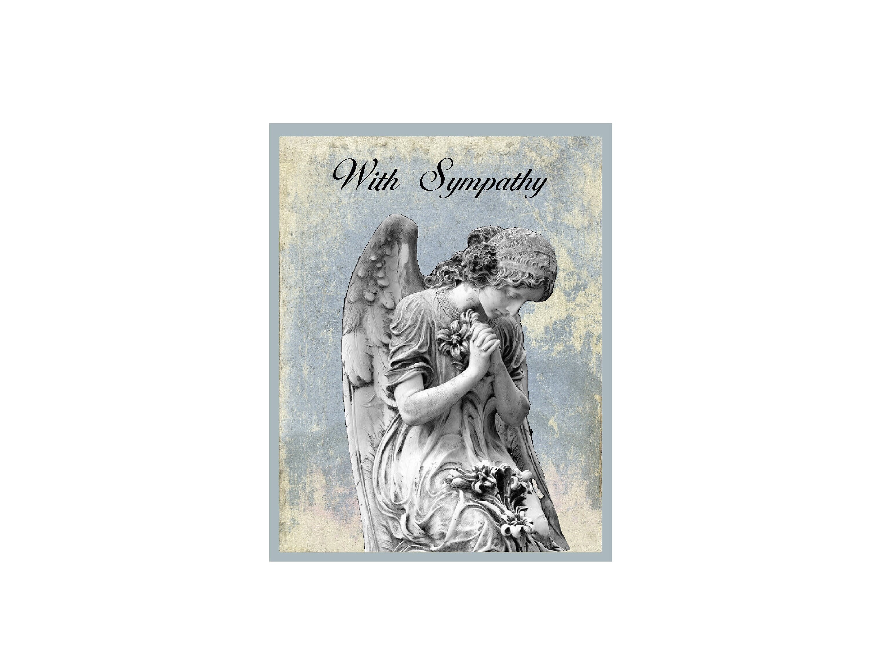 Sympathy Card With Angel Digital - Etsy