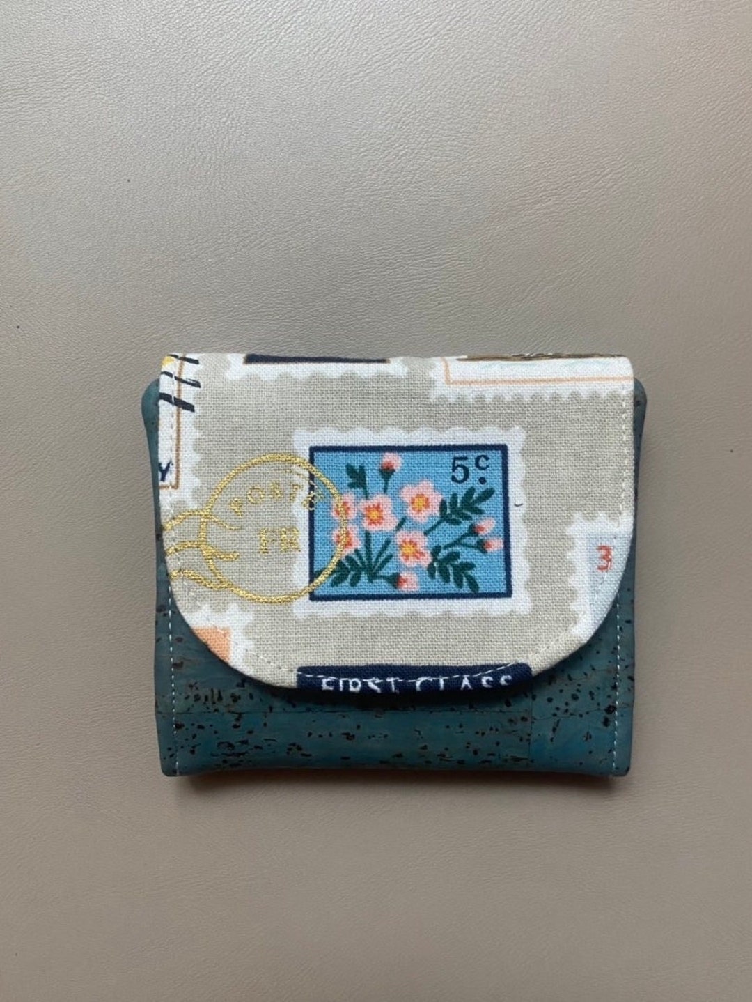 Mini Wallet Made With Natural Cork and Rifle Paper Company Cotton and ...