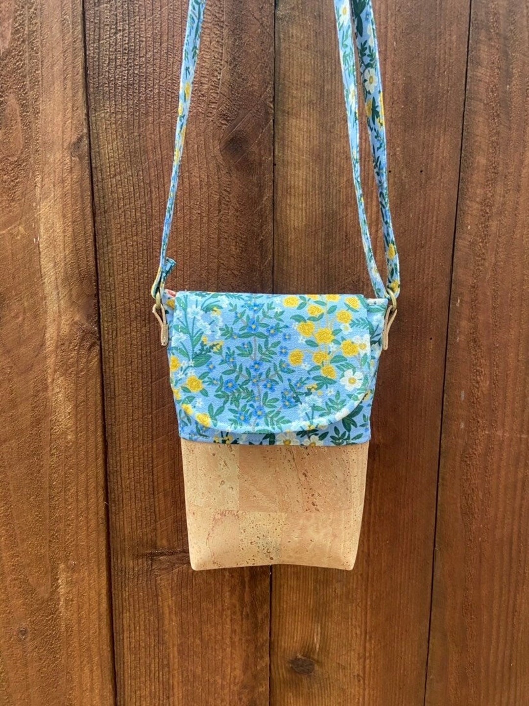 Cross Body Purse Made With Cork and Rifle Paper Co Fabric. Ready to ...