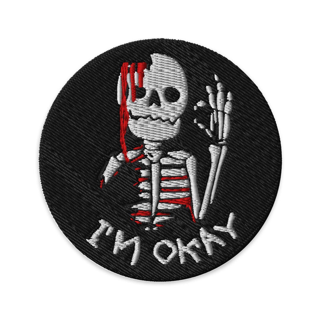 OK Skeleton Embroidered Patches - Etsy