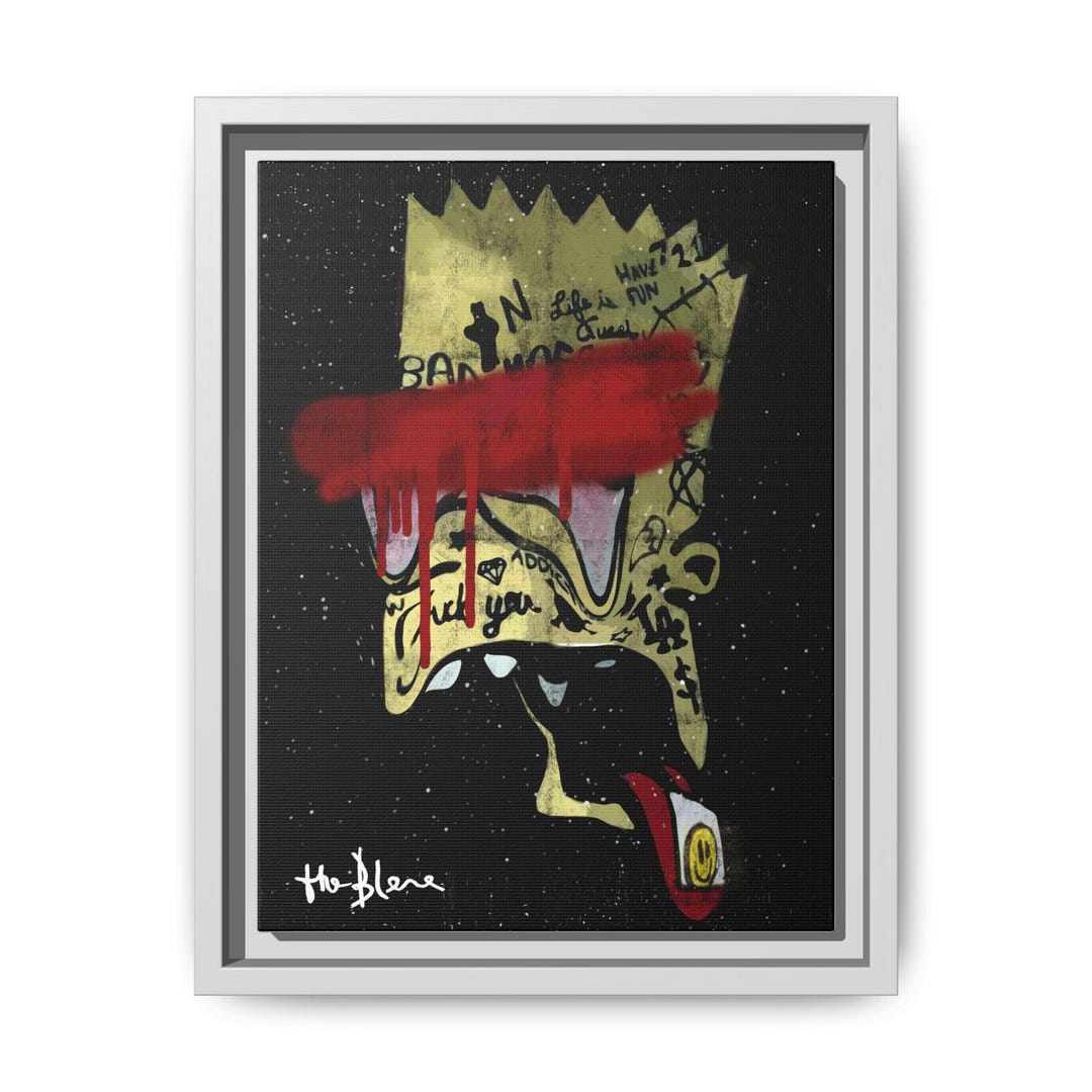 Framed Canvas, Art Print, Graffiti Wall Decor, Cool Cartoon Melting ...