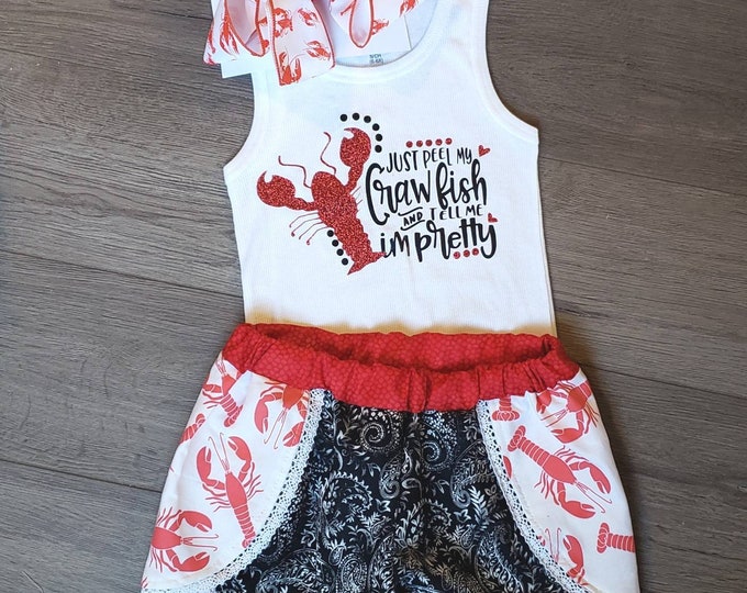 Just Peel My Crawfish and Tell Me I'm Pretty Tank- Crawfish Outfit ...