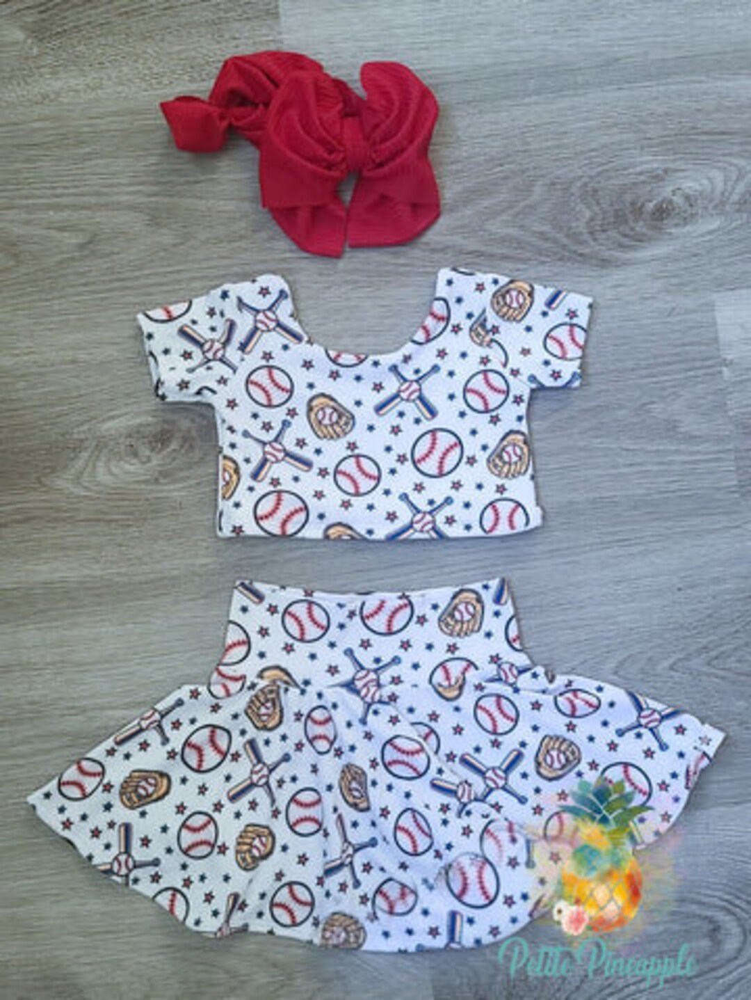 Baseball Outfit - Baseball Sister -baseball Skirt - Baseball Crop Top ...