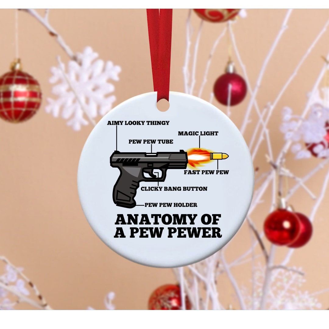 Gun Ornament, Christmas Ornament, Gift for Gun Lover, Military, Pew Pew ...