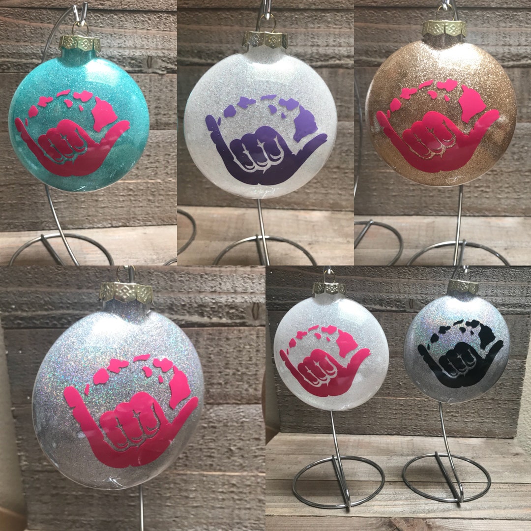 Shaka, Glass Ornament, Hawaiian Ornaments, Aloha, Shaka Ornament ...