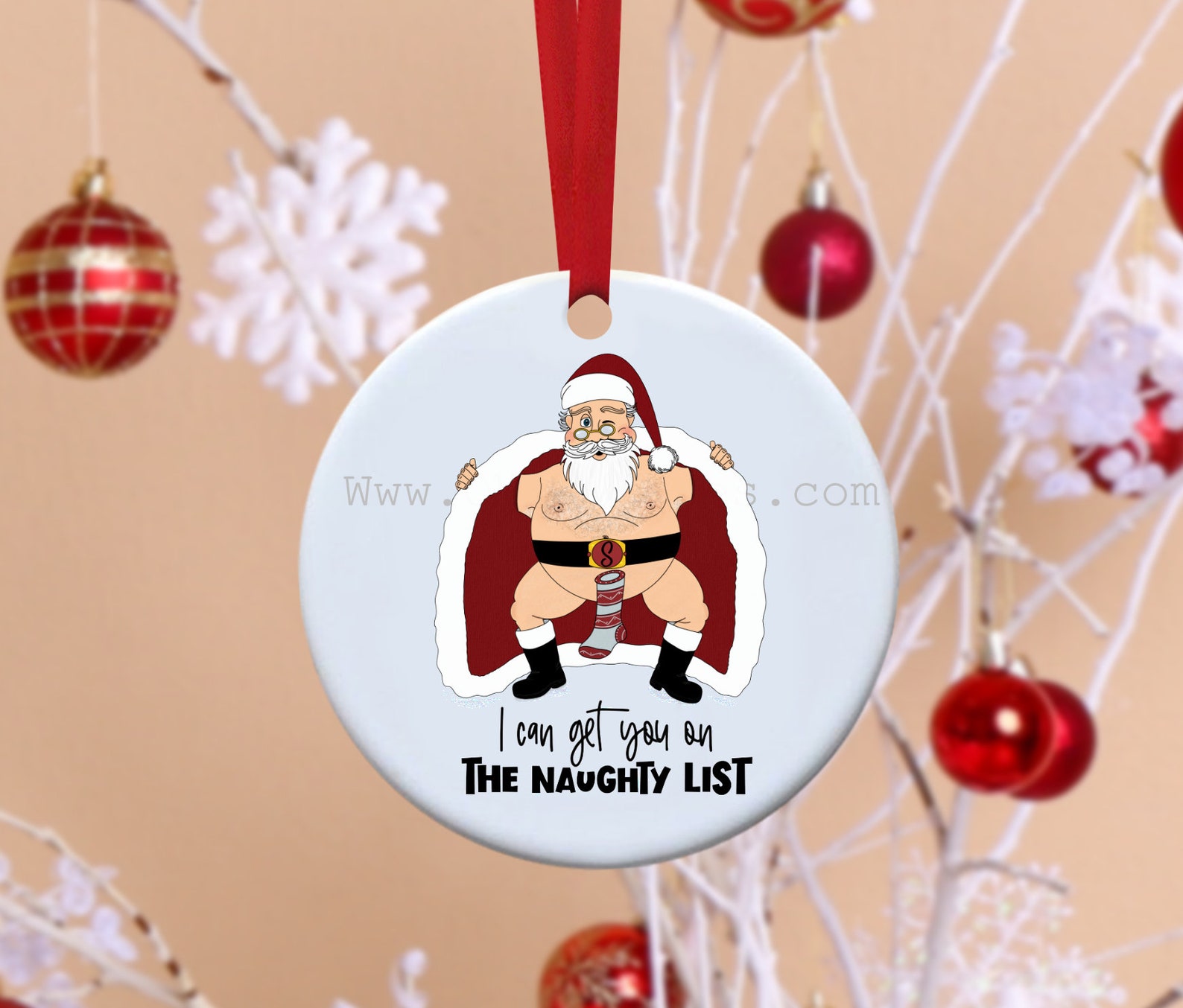 Rude Santa Funny Santa Personalized Ornament Funny - Etsy