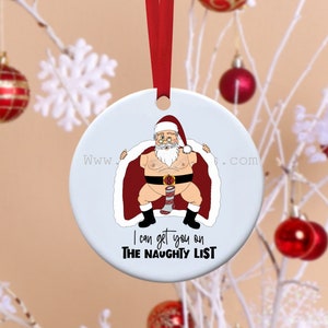 Rude Santa, Funny Santa, Personalized Ornament, Funny Ornament ...