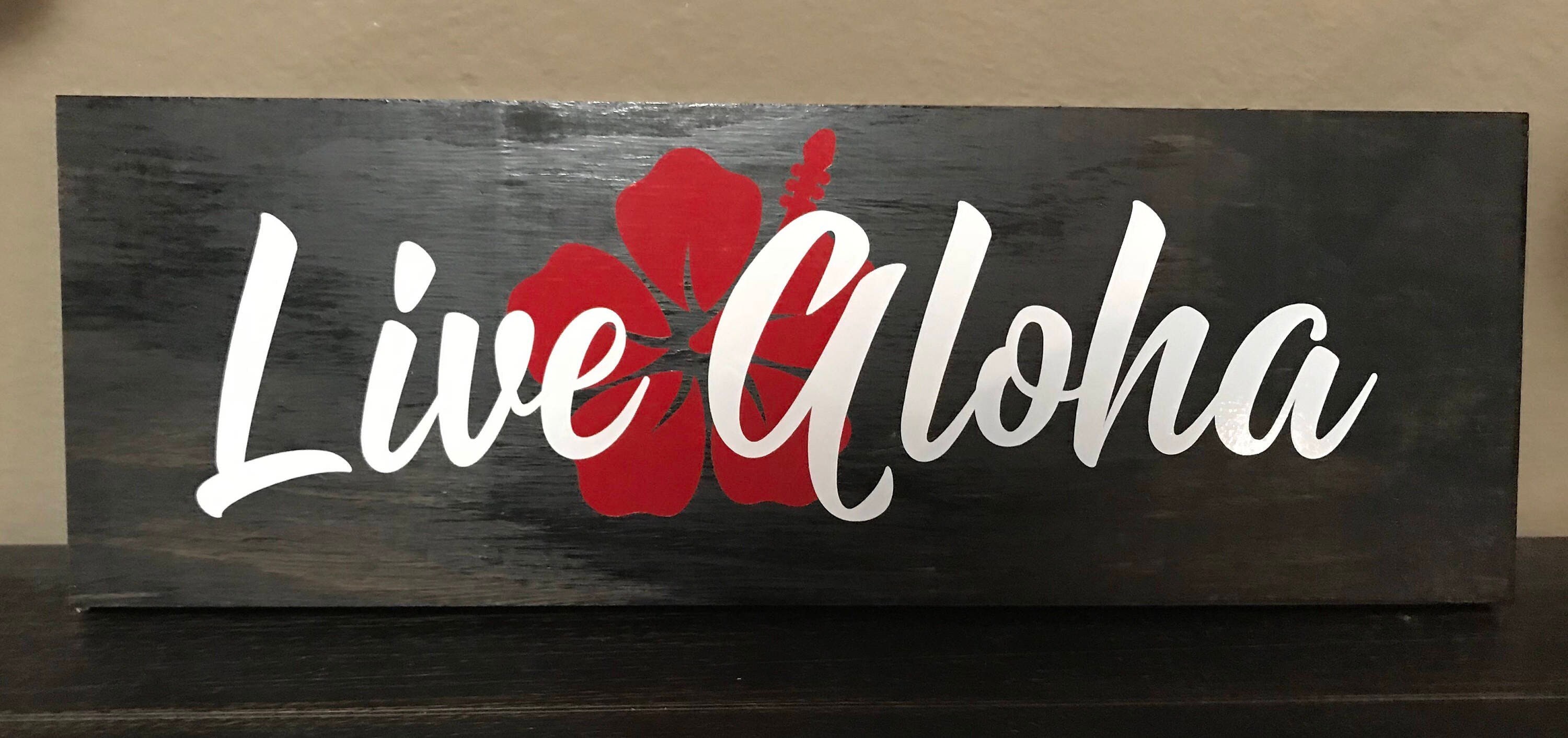 Aloha wood sign, live Aloha, Hawaiian Wood sign, wood sign ...
