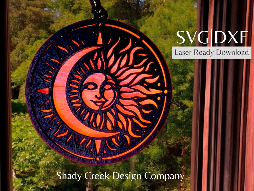 Sun and Moon Suncatcher Laser Cut File: SVG DXF (digital Download) - Etsy