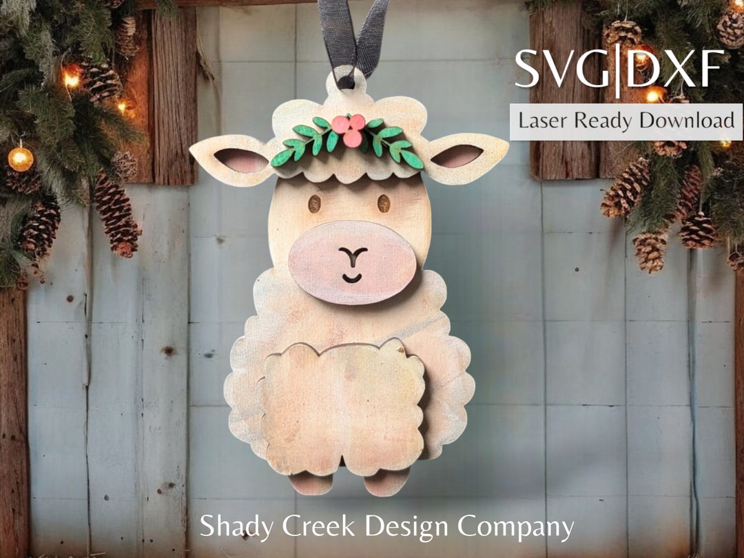 Sheep Christmas Ornament Laser Cut File: SVG DXF (digital Download) - Etsy