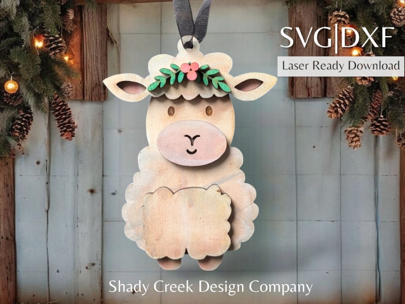 Sheep Christmas Ornament Laser Cut File: SVG DXF (digital Download) - Etsy