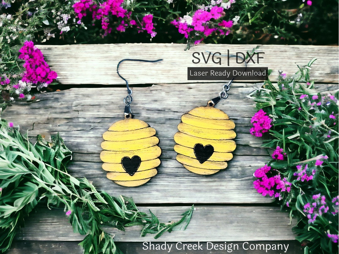 Beehive Dangle Earring Laser Cut File in DXF and Svg/laser Earring ...