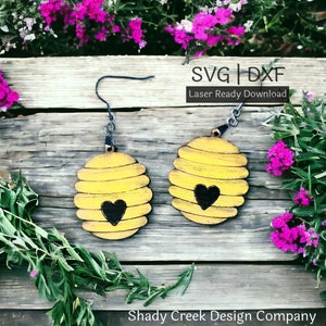 Beehive Dangle Earring Laser Cut File in DXF and Svg/laser Earring ...