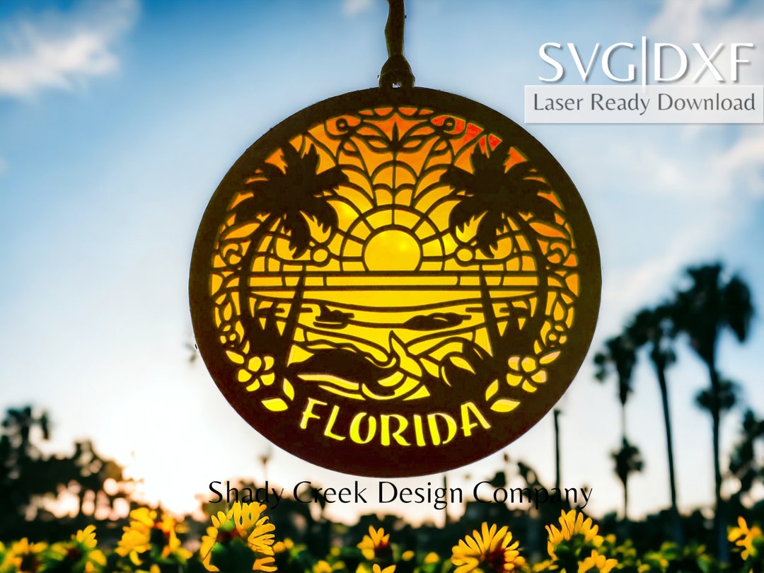 Florida Suncatcher Laser Cut File: State SVG DXF (digital Download) - Etsy