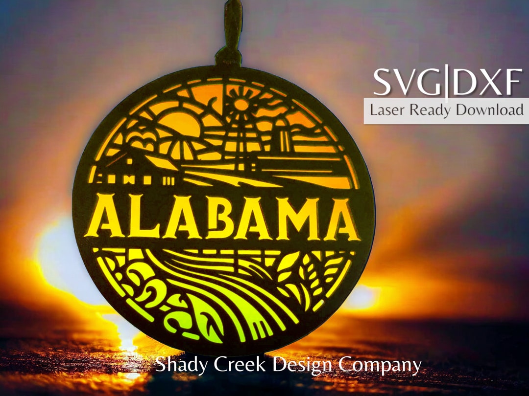 Alabama Suncatcher Laser Cut File: State SVG DXF (digital Download) - Etsy