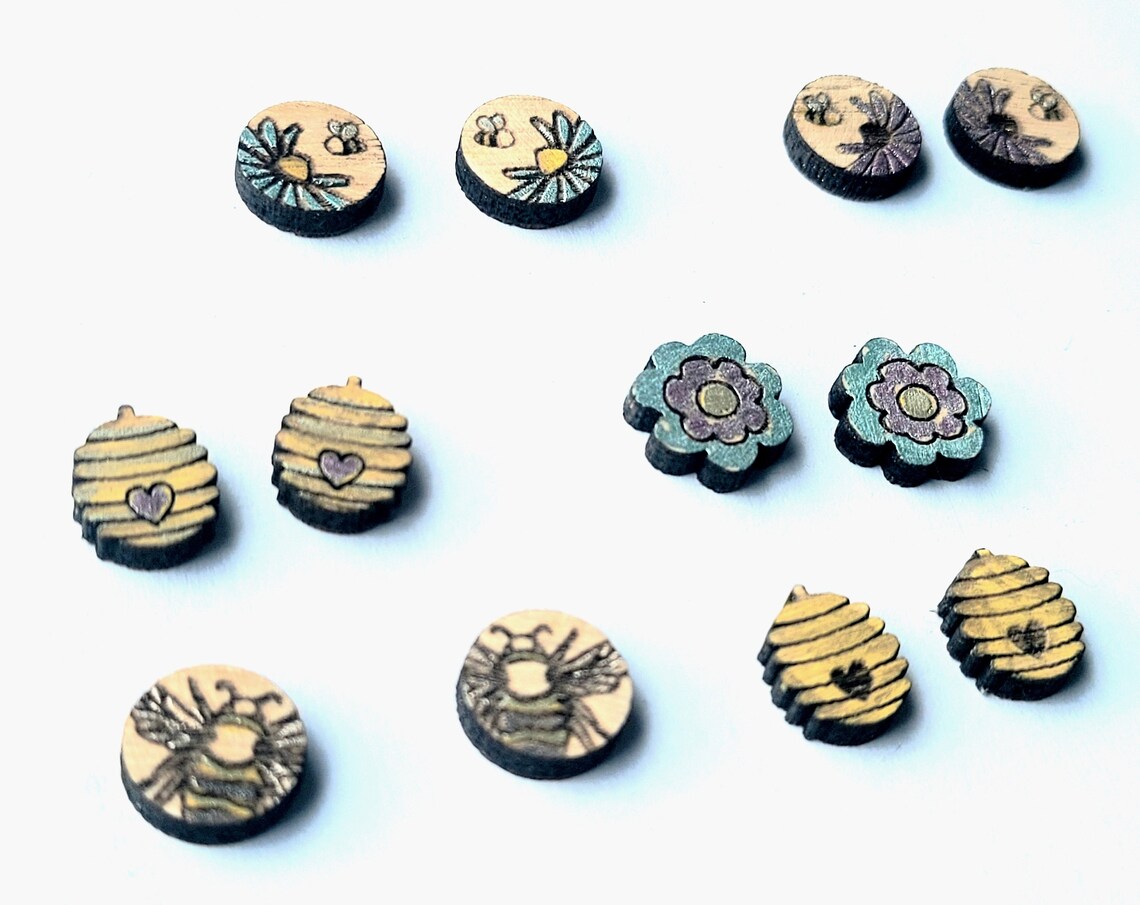 Spring Bundle of Stud Earring File for Laser Cutter in SVG and - Etsy