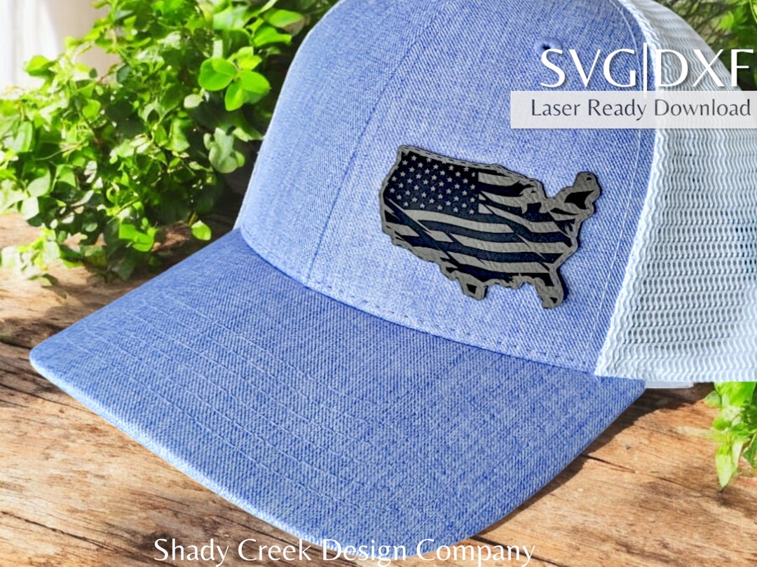 US Flag Hat Patch Laser File: SVG DXF (digital Download) - Etsy