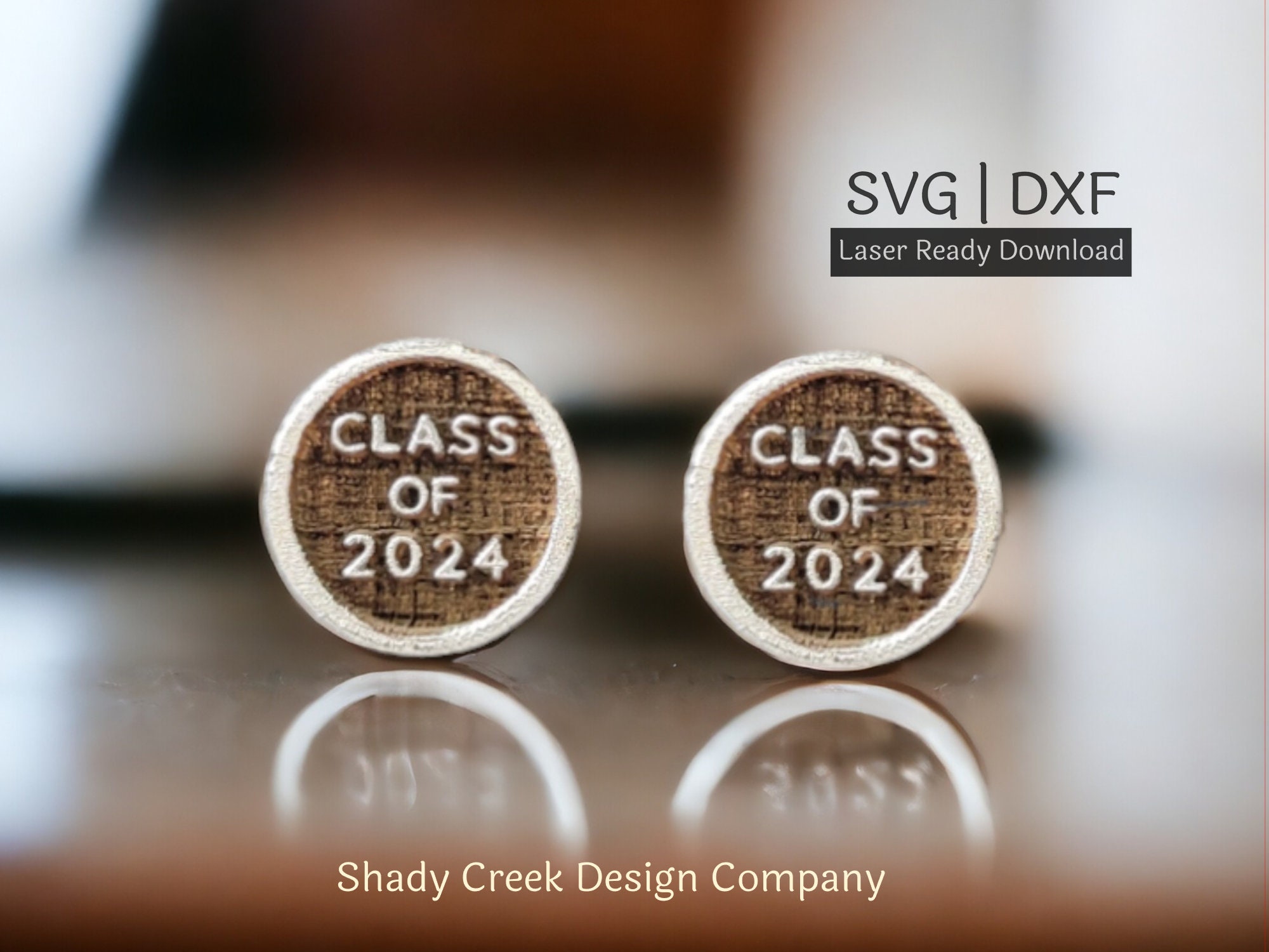 Class of 2024 Stud Earring File for Laser Cutter in SVG and Dxf/grad ...