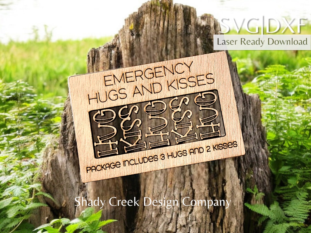 Emergency Hugs and Kisses Card Laser Cut File SVG DXF (digital Download ...