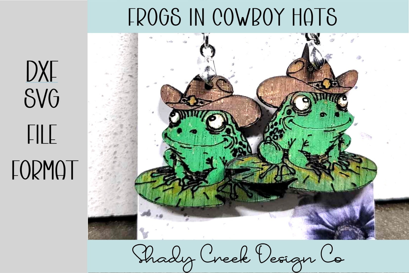Cowboy Hat Frogs Earrings Cut File for Laser Cutters/dangle Earrings ...