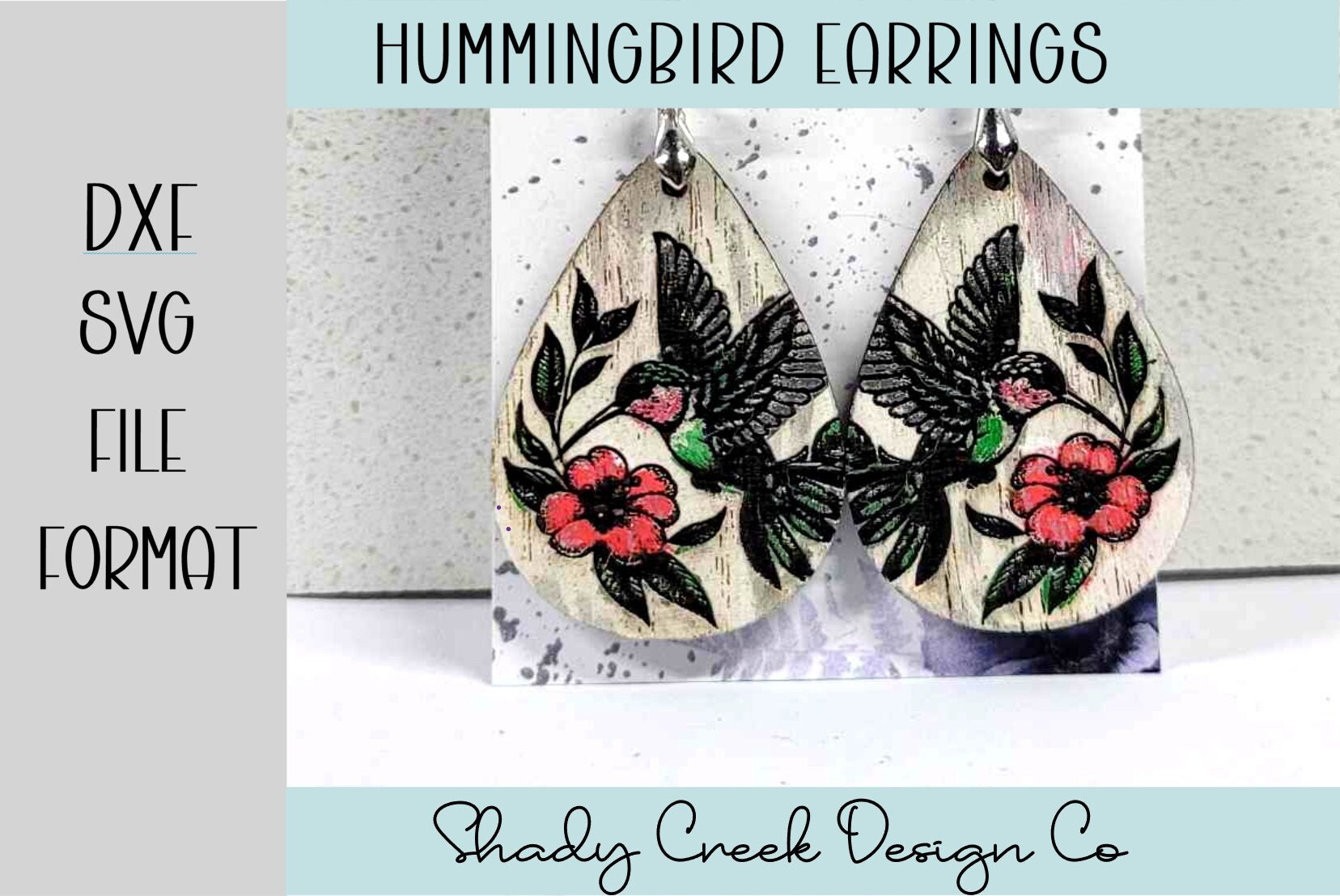 Hummingbird Dangle Earring Laser Cut File Svg/laser Cutter Earring File ...