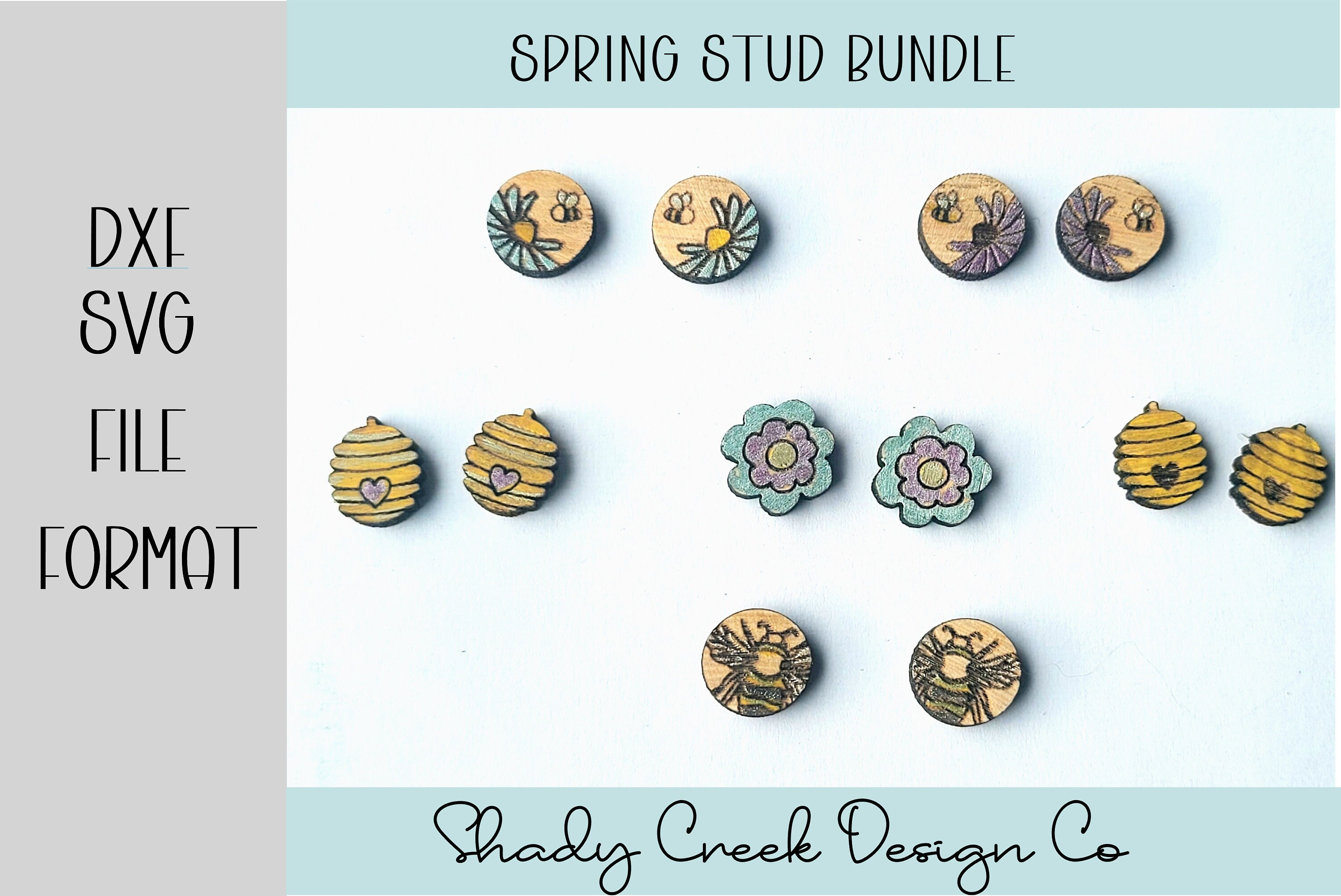 Spring Bundle of Stud Earring File for Laser Cutter in SVG and - Etsy