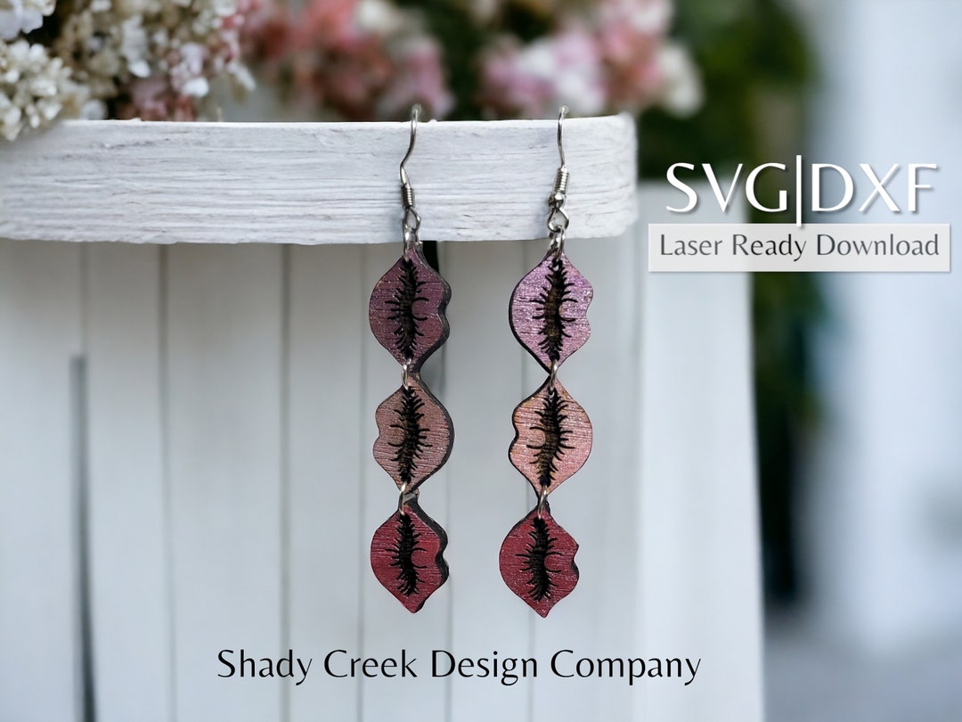 Stacked Lip Dangle Earring Laser Cut File SVG DXF (digital Download) - Etsy