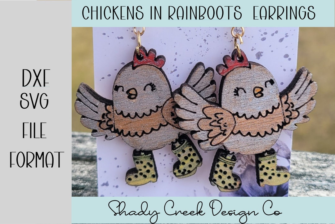 Chickens Dangle Earring Cut File for Laser Cutters/gnome Dangle ...