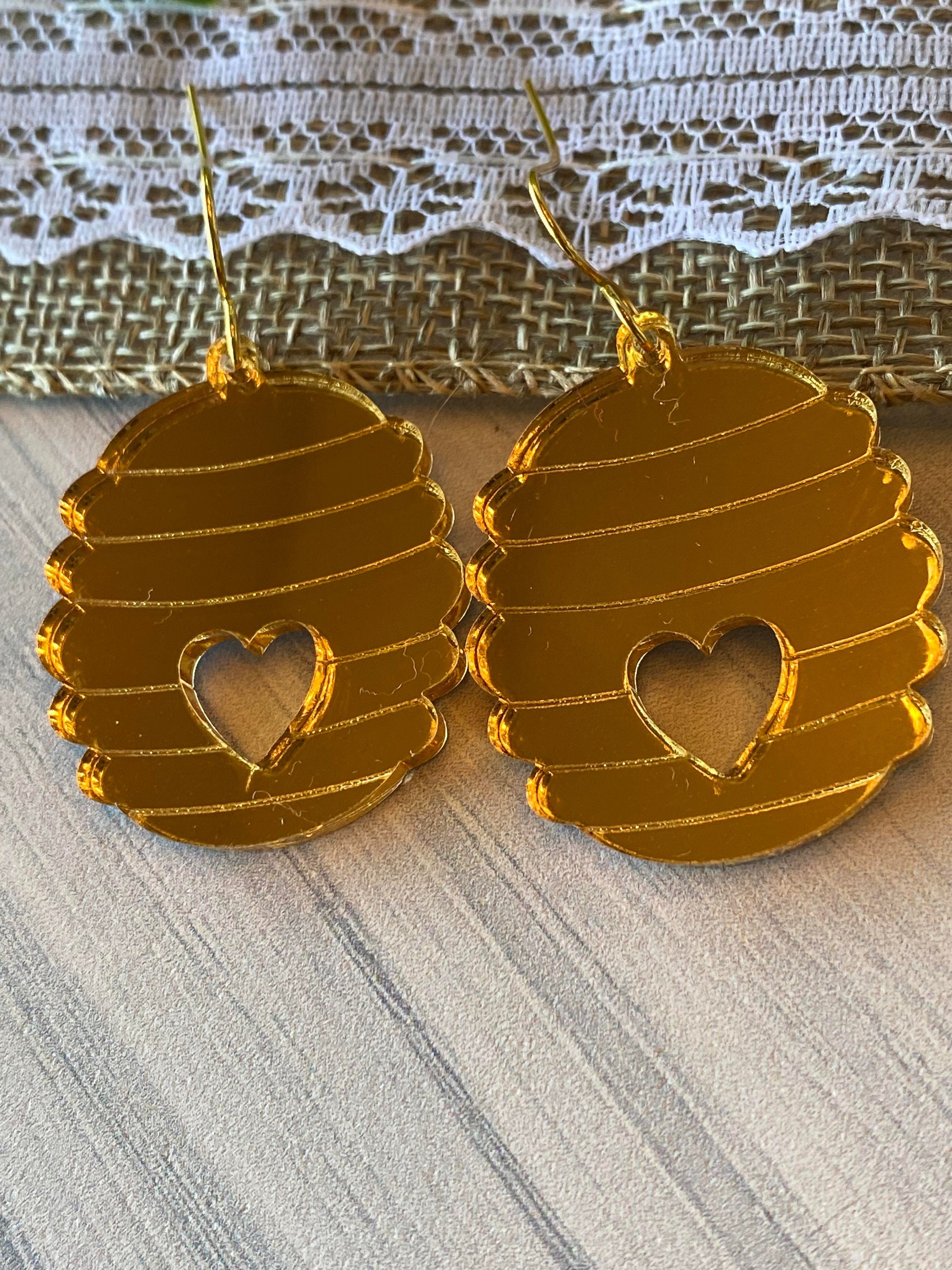 Beehive Dangle Earring Laser Cut File in DXF and Svg/laser - Etsy