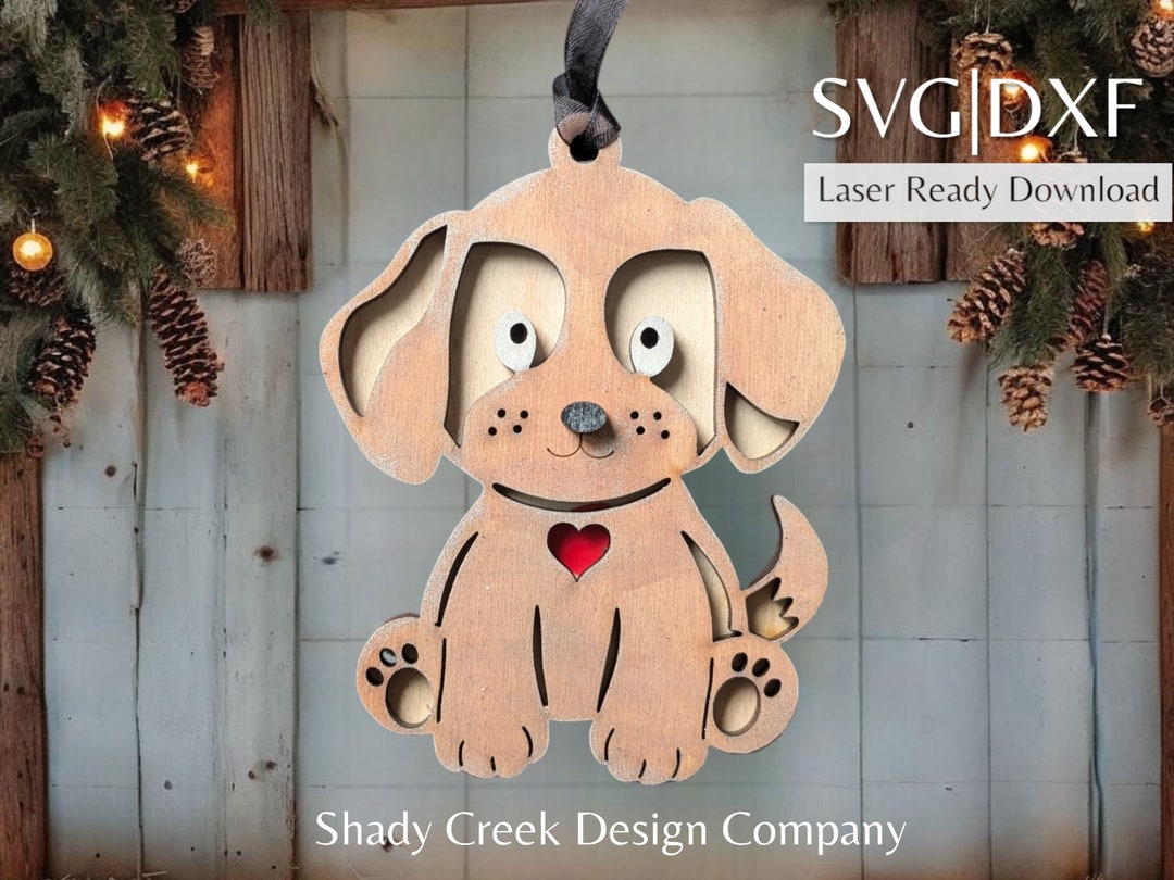 Laser Cut Dog Christmas Ornament SVG DXF File (digital Download) - Etsy