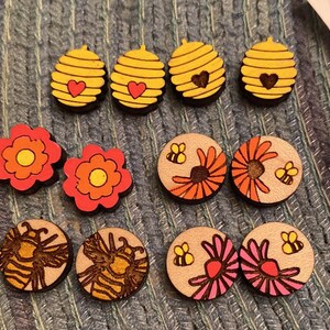 Spring Bundle of Stud Earring File for Laser Cutter in SVG and Dxf/bee ...