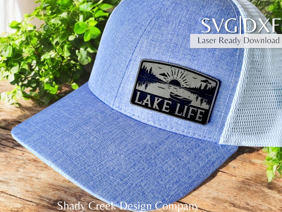 Lake Life Hat Patch Laser File in DXF Svg/laser Cut File Hat Patch ...