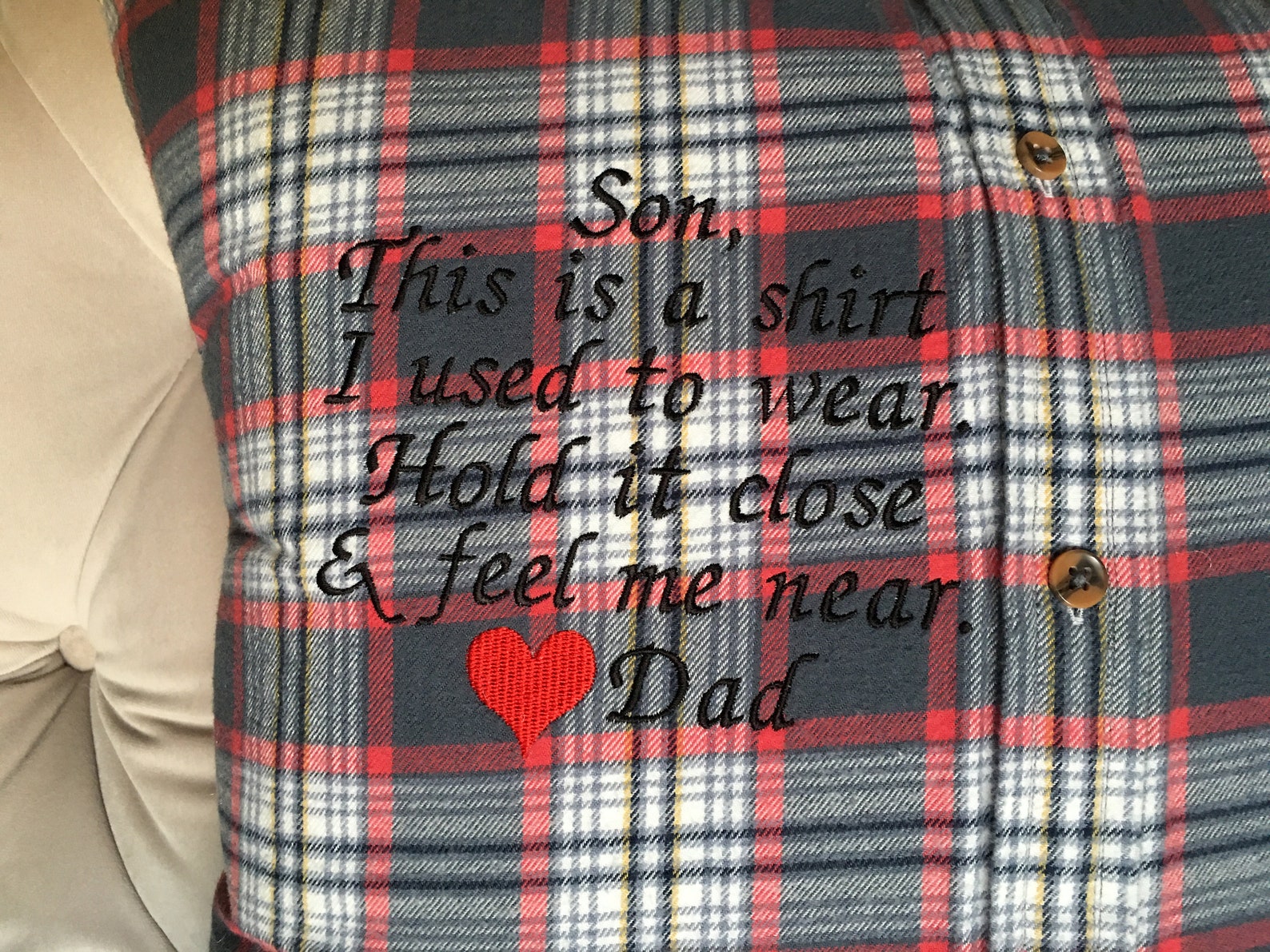 Dad Pillow In loving Memory Pillow made from loved ones - Etsy France