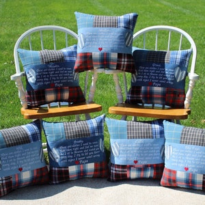 QUILT Block Patchwork Memory Pillow Made From Loved Ones Clothes Shirt ...