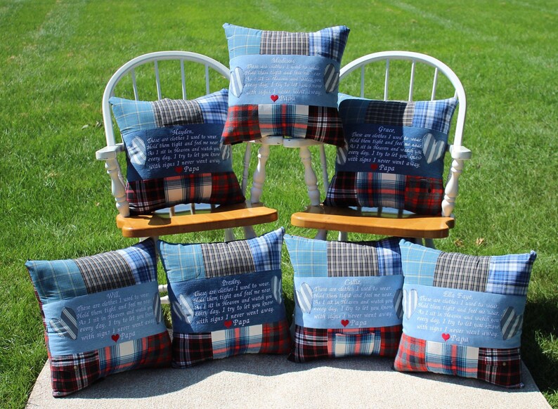 QUILT Block Patchwork Memory Pillow Made From Loved Ones - Etsy