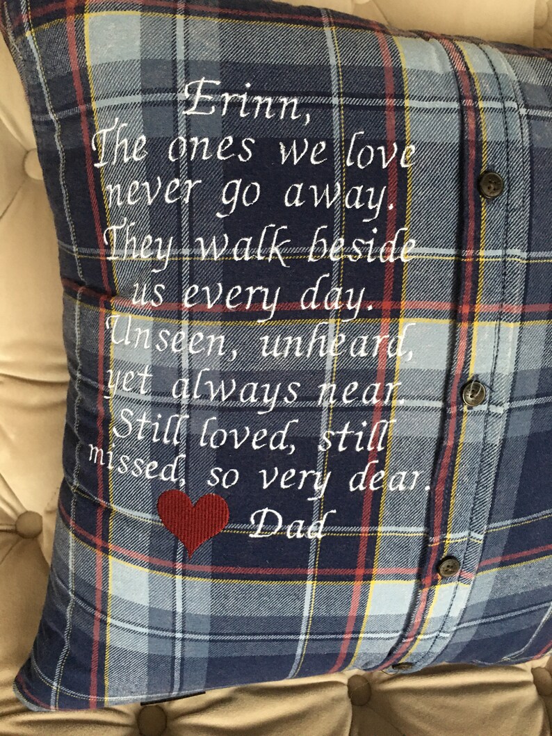 Dad Pillow In loving Memory Pillow made from loved ones - Etsy France