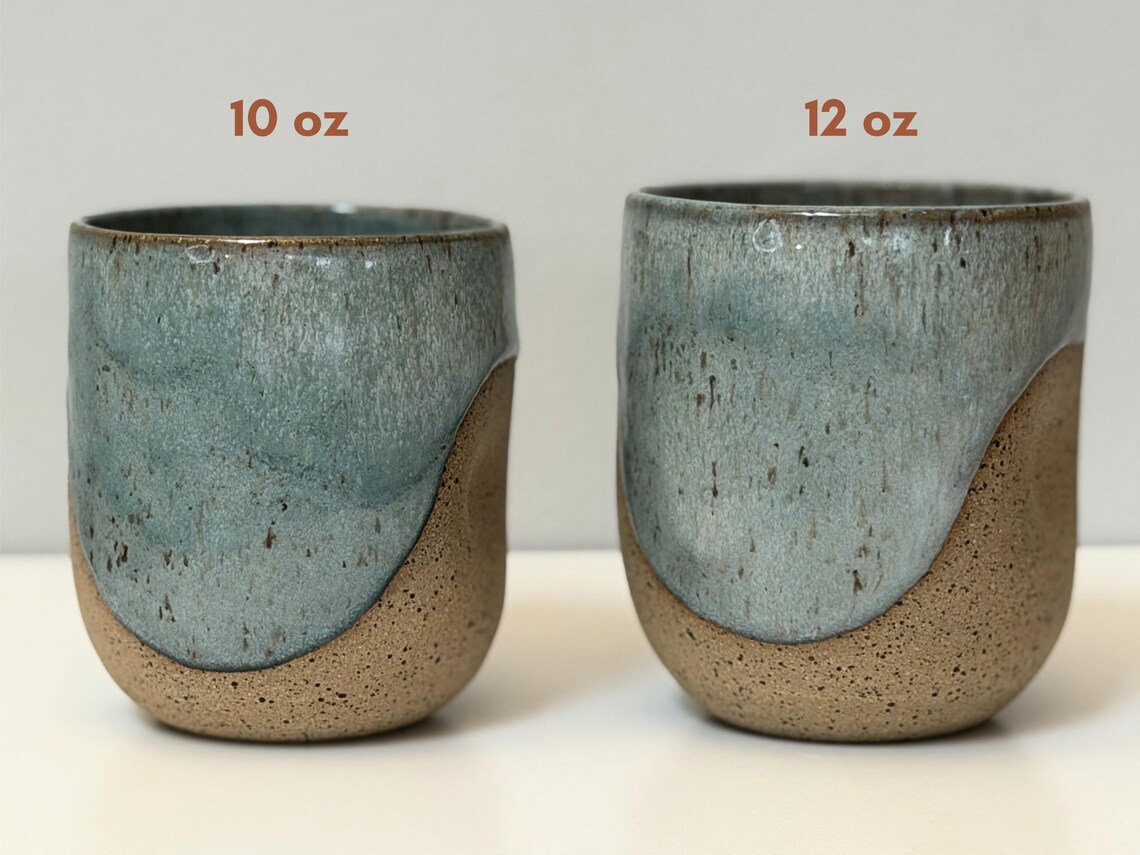 Thumb Dimple Mug – Handmade Stoneware Coffee Cup | Handleless Ceramic ...