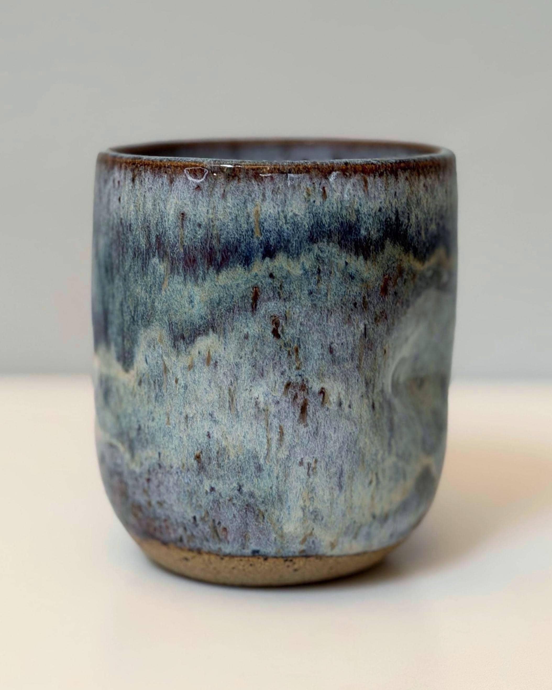 Thumb Dimple Mug – Handmade Stoneware Coffee Cup | Handleless Ceramic ...