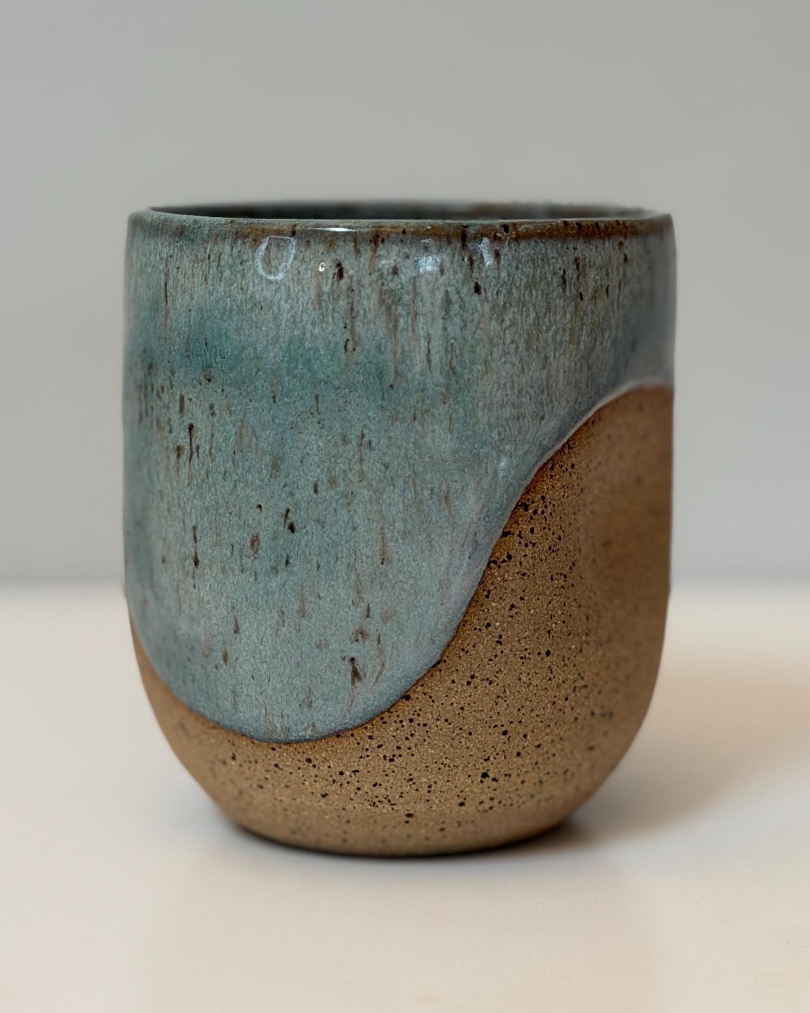 Thumb Dimple Mug – Handmade Stoneware Coffee Cup | Handleless Ceramic ...